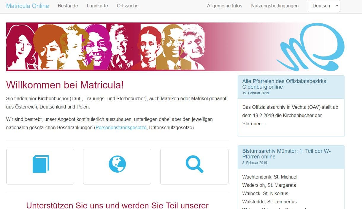 Matricula online - Znám svůj původ